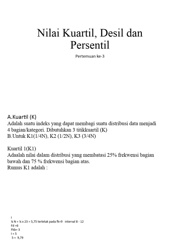 Nilai Kuartil Desil Dan Persentil | PDF