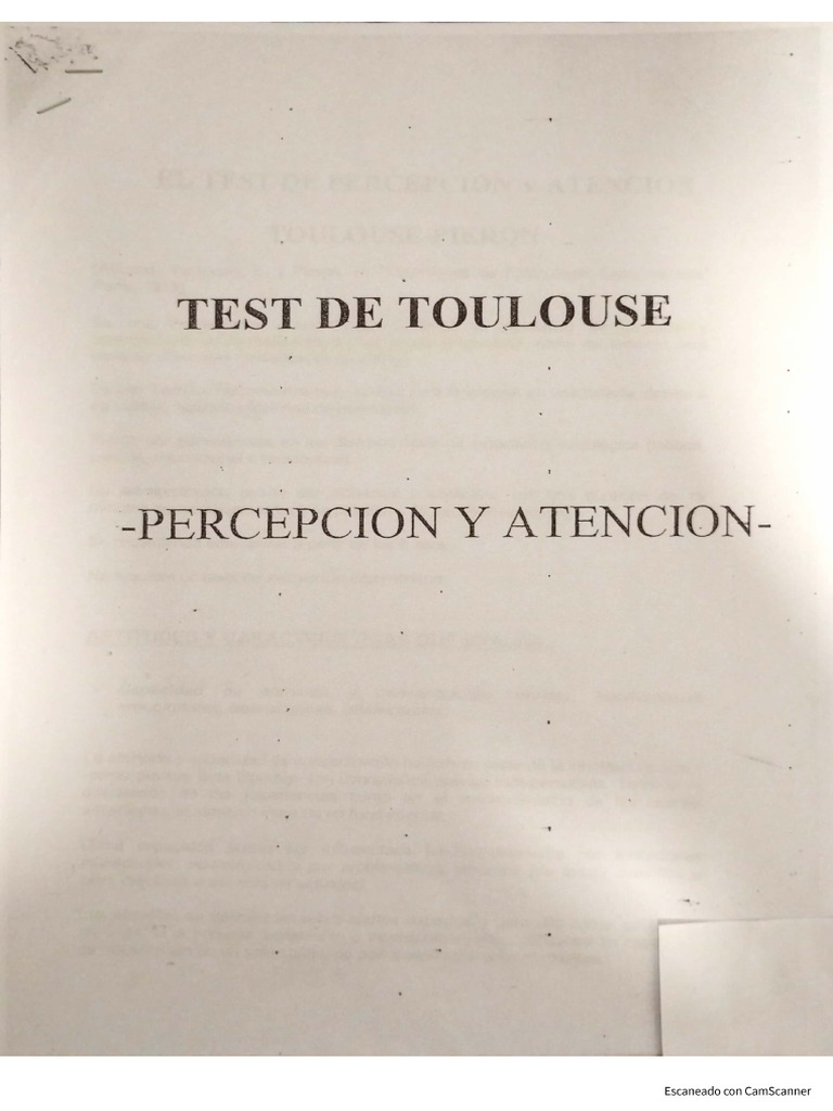 Test de Toulouse | PDF