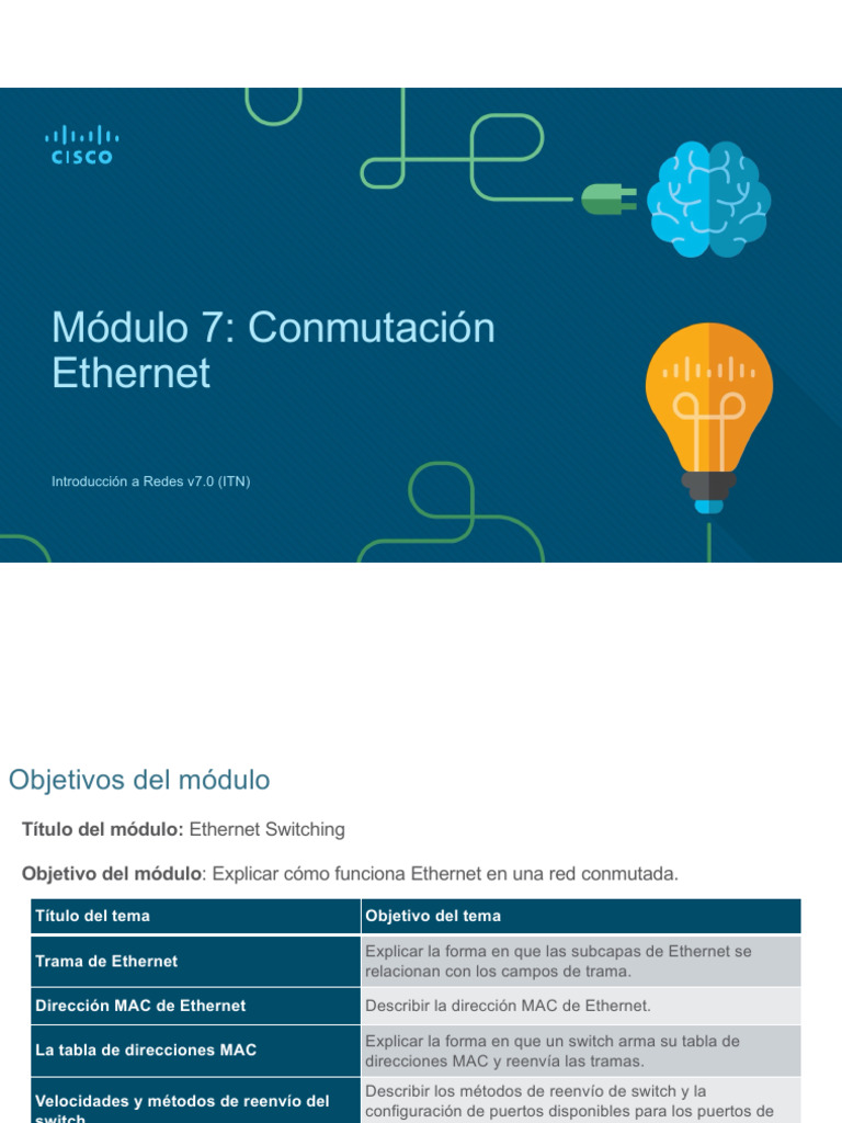 ITN_Module_7_ConmutaciónEthernet | PDF | Conmutador de red | Ethernet