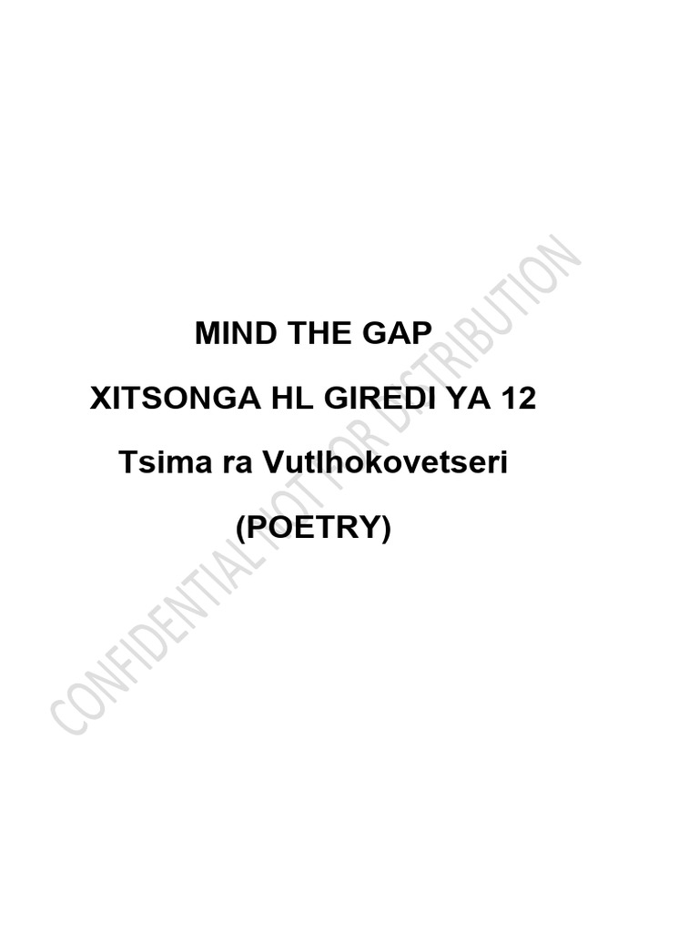 Grade 12 Xitsonga Poetry Guide | PDF | Learning | Teachers