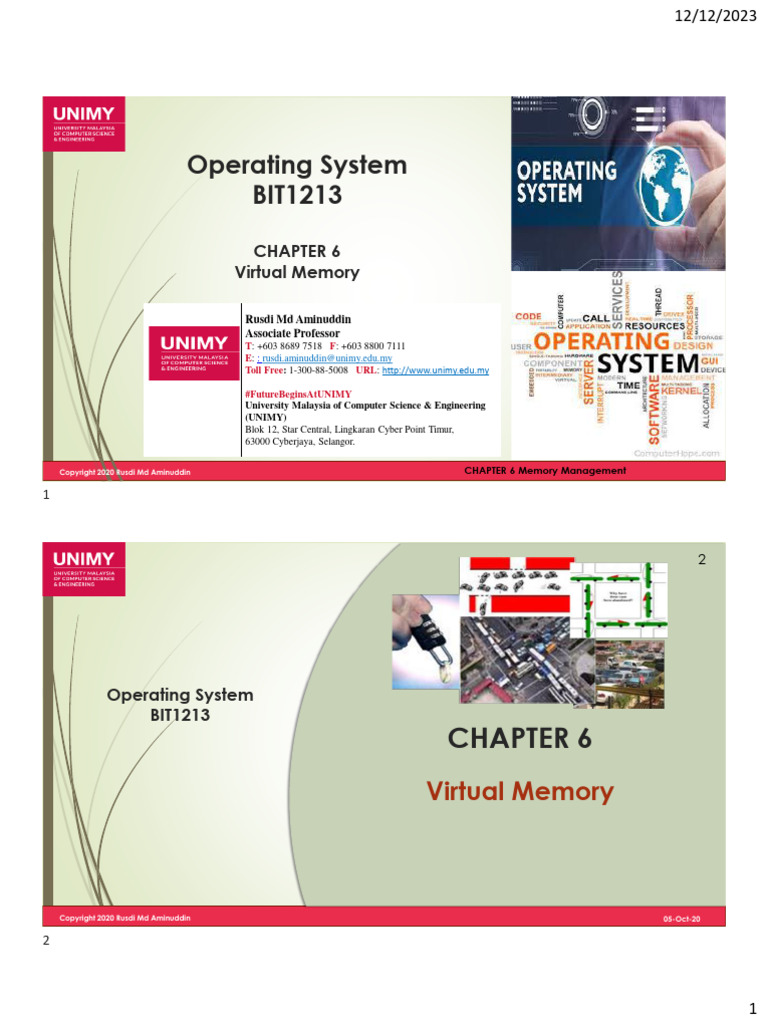 Bcit1013-Cs251 Os Chapter 6 Virtual Memory | PDF | Computer Data Storage | Office Equipment
