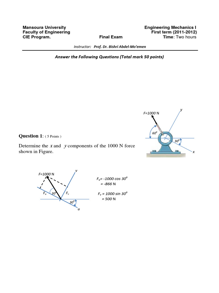 CIE-Final Solution | PDF | Applied And Interdisciplinary Physics | Mechanical Engineering