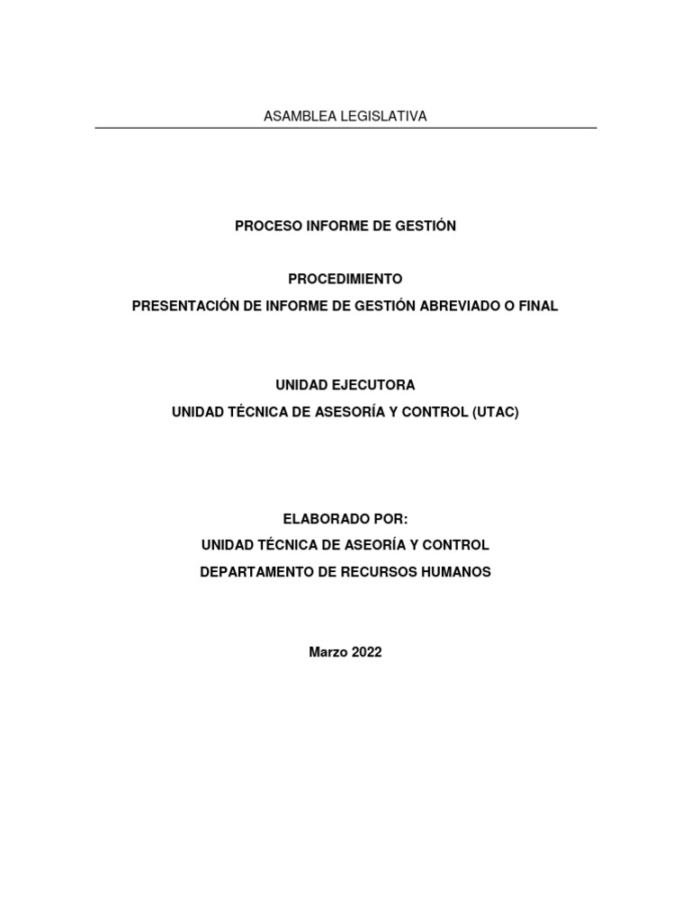 Manual de Procedimientos Presentación Inf de Gestión Final o Abreviado (Actualizado Al 26-06 ...