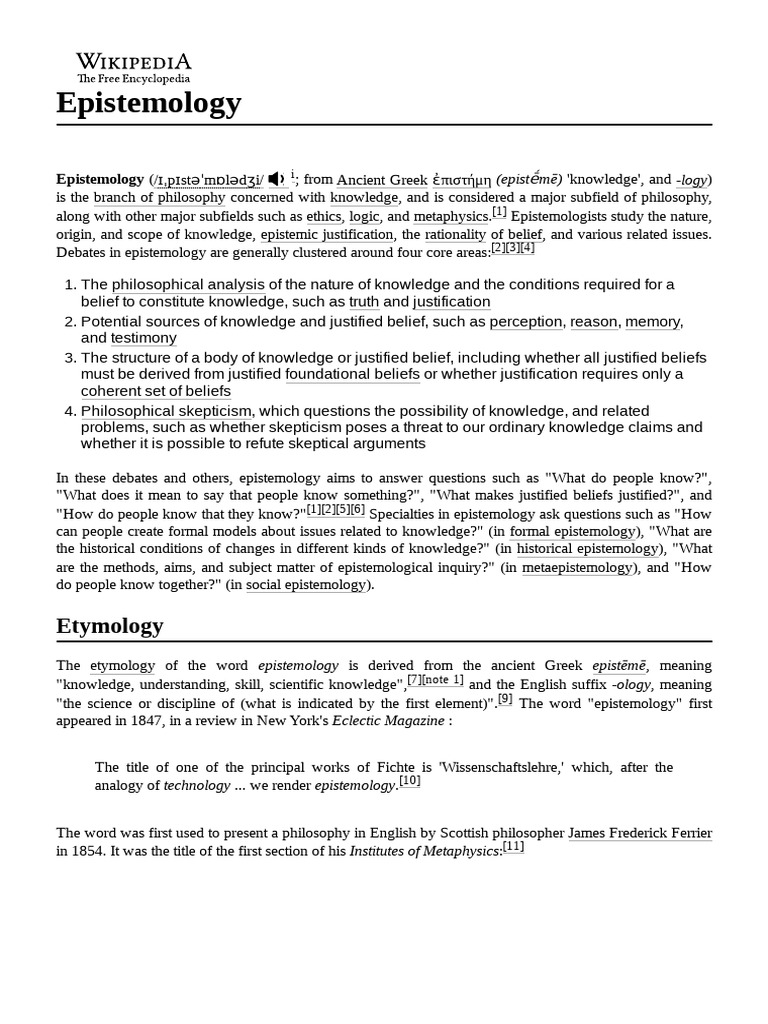 Epistemology | PDF | Epistemology | Knowledge