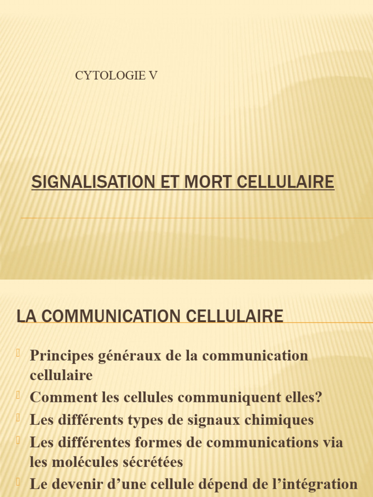 Signalisation et Communication Cellulaire | PDF | Apoptose ...