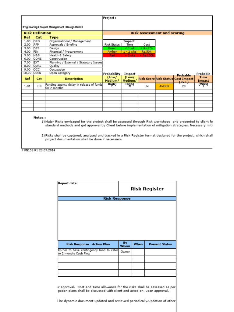 Risk Register For Projects | PDF | Risk | Safety