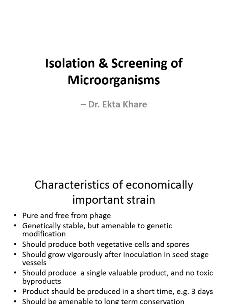 Isolation Screening Of Microorganisms Pdf