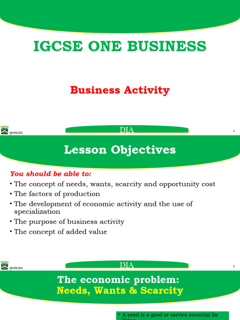 Understanding Business Activity Concepts | PDF | Opportunity Cost ...