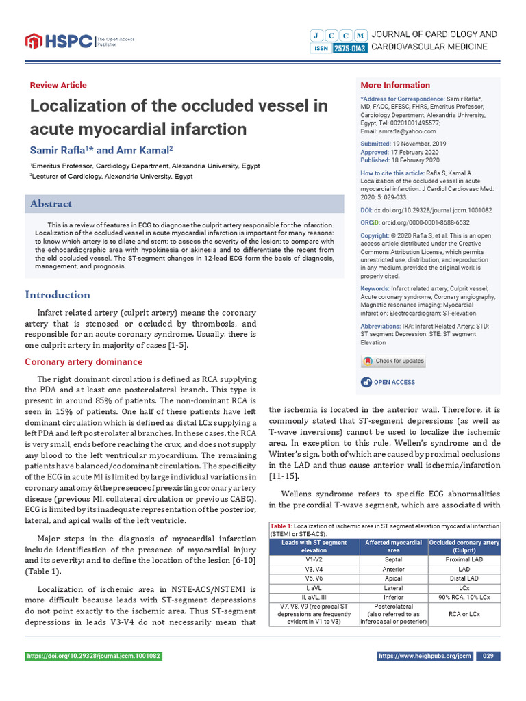 Localisation of Mi | PDF | Electrocardiography | Myocardial Infarction
