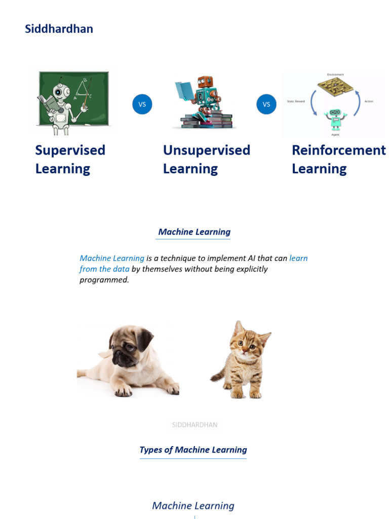 1.2. Supervised Vs Unsupervised Vs Reinforcement Learning | PDF