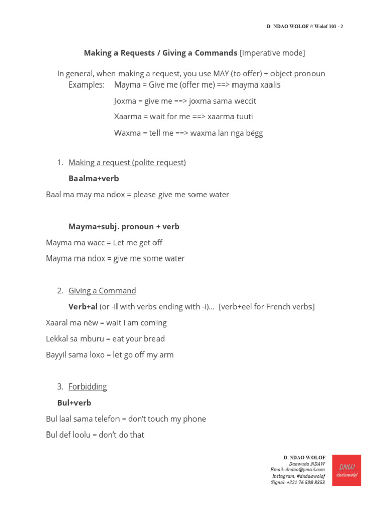 Making A Requests: Giving A Commands | PDF