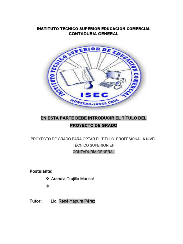 Plantilla Proy Grado Isec 2022 | PDF | Análisis FODA | Presupuesto