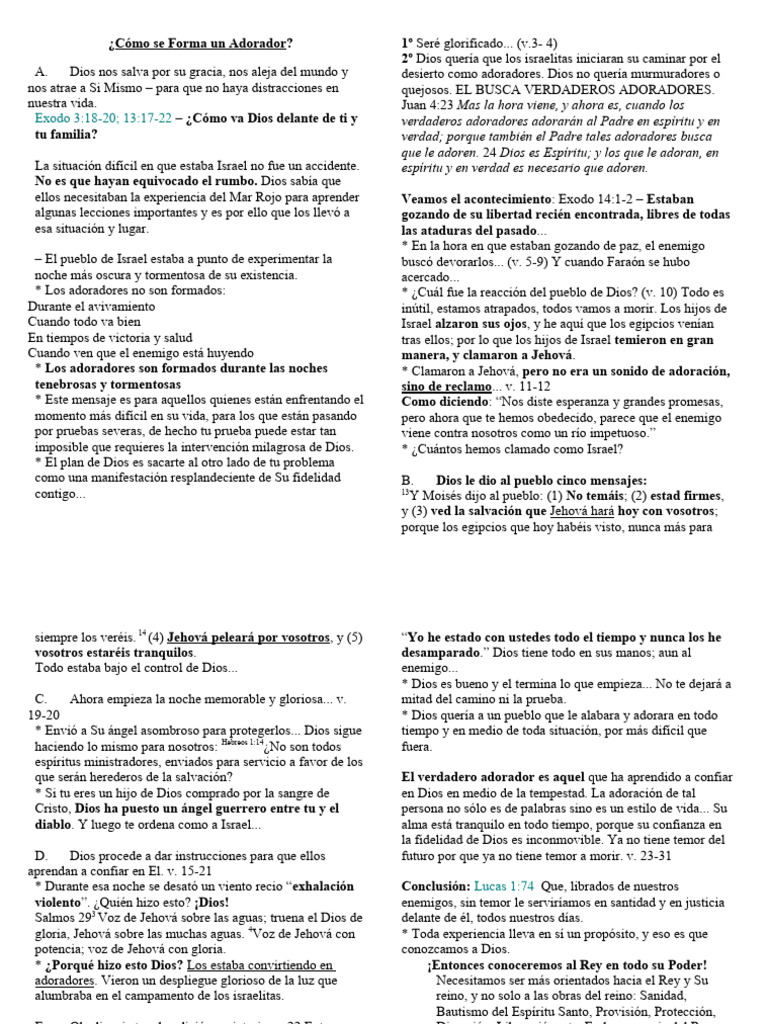 Cómo Se Forma Un Adorador | PDF | Dios | Libro del éxodo
