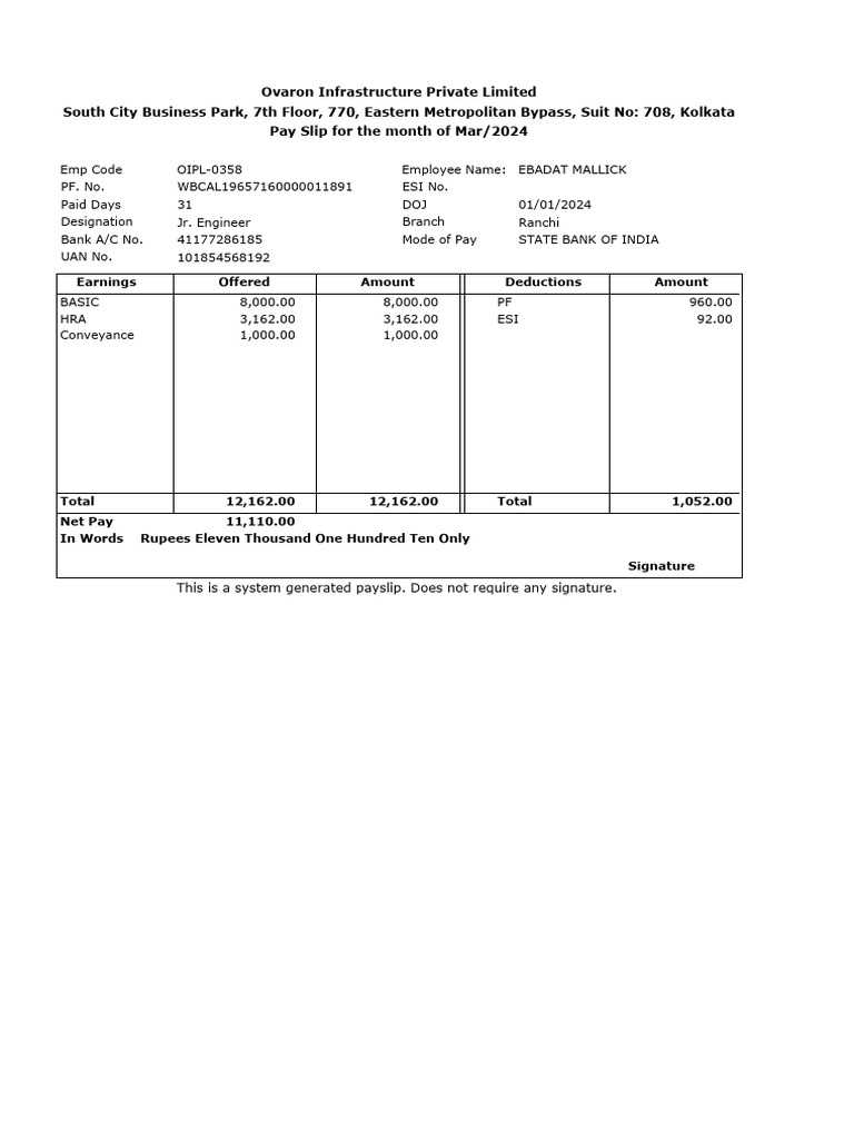 Ebadat Mallick (Oipl 0358) | PDF