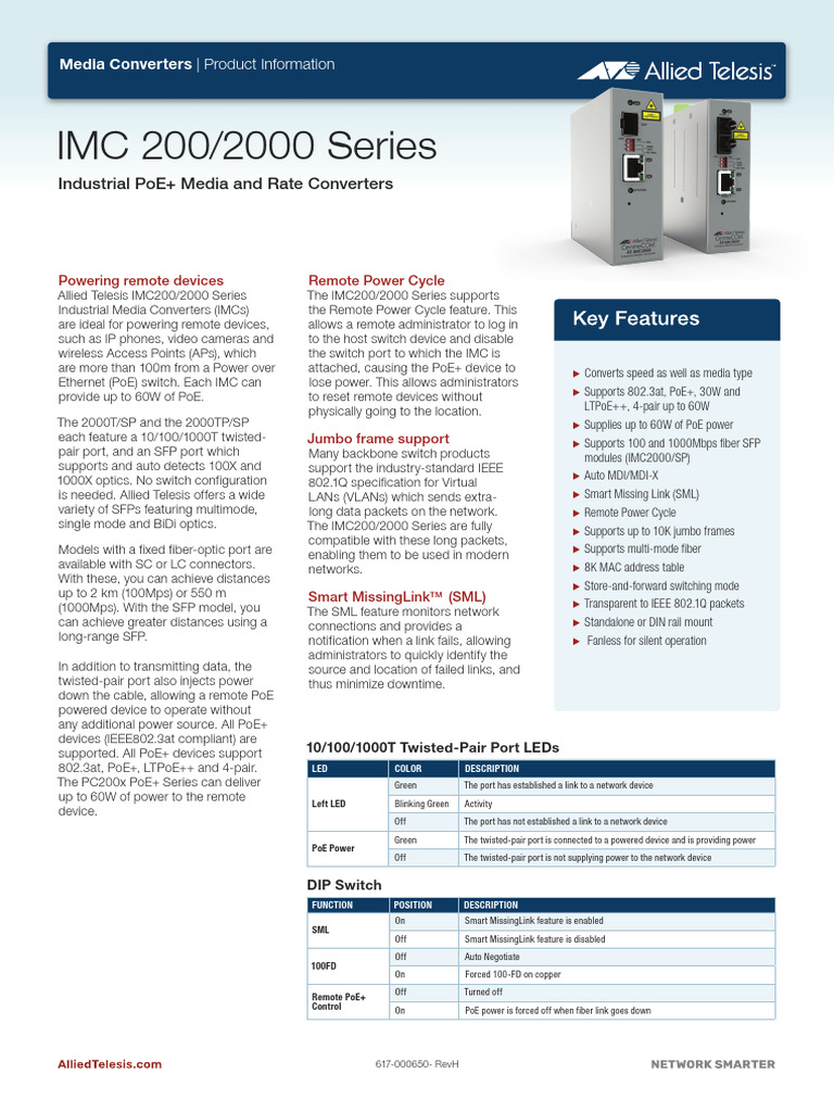 Ati Imc200 2000series Ds | PDF | Network Switch | Computer Network