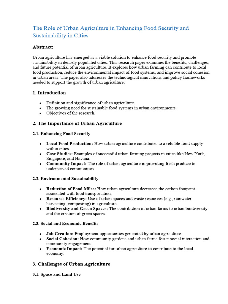 Urban Agriculture: Boosting City Resilience | PDF | Urban Agriculture ...