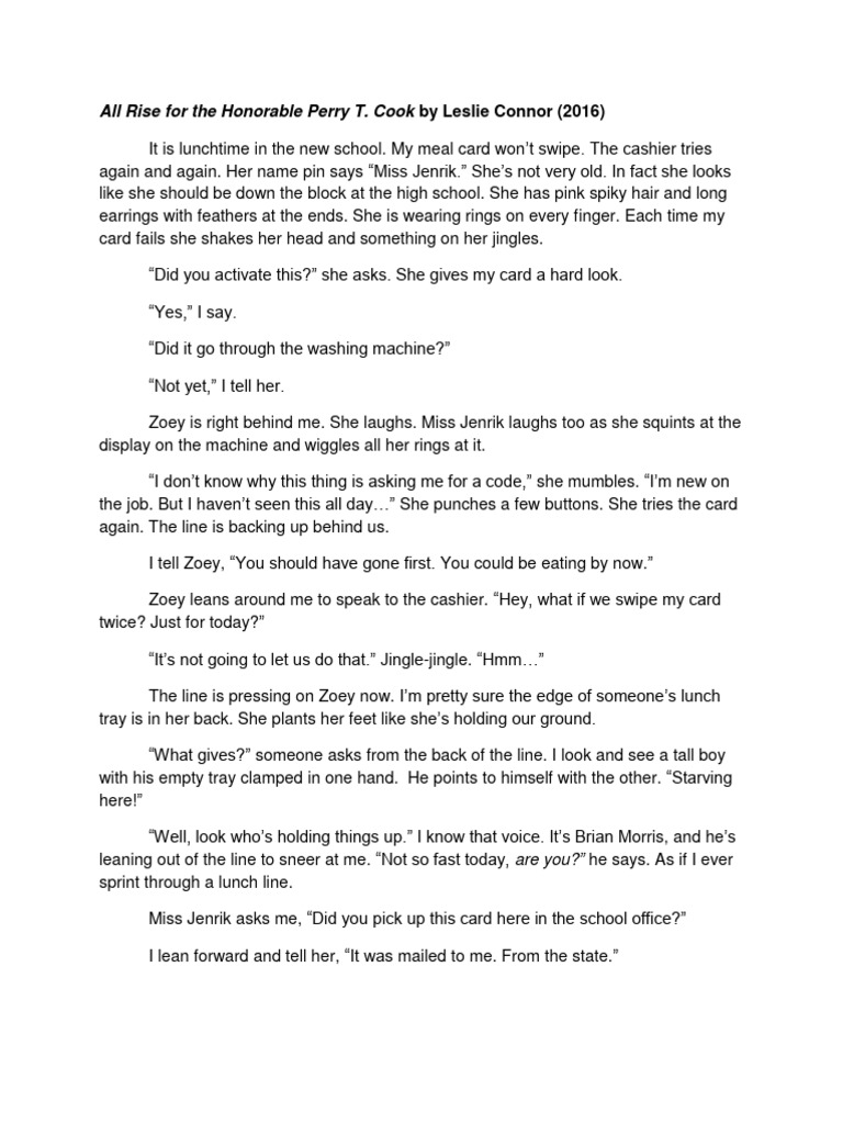 All Rise For The Honorable Perry T Cook First Day of School | PDF ...