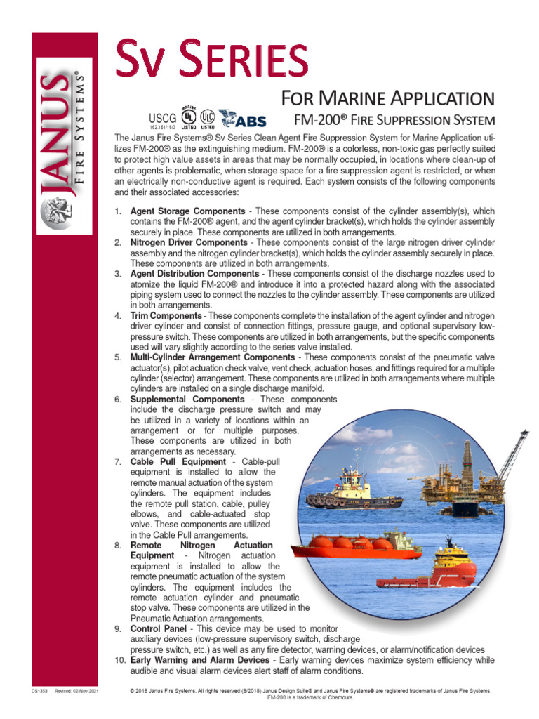 DS1353 SV Series Marine FM-200 | PDF | Valve | Actuator