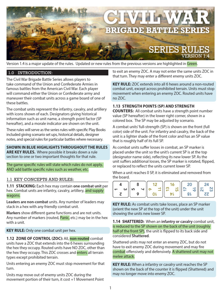 Civil War Brigade Rules v1 4 | PDF | Battle Of Gettysburg | Cavalry