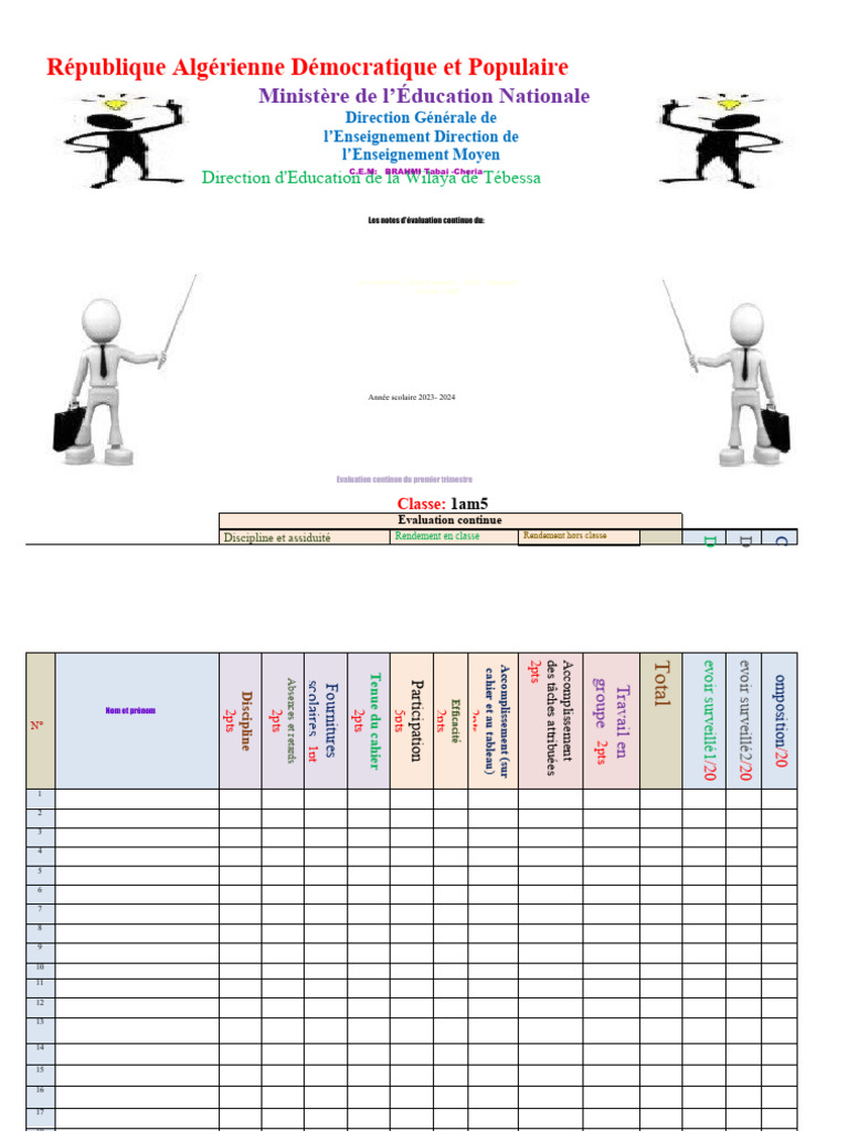 Cahier de notes enseignant 2023-2024 | PDF