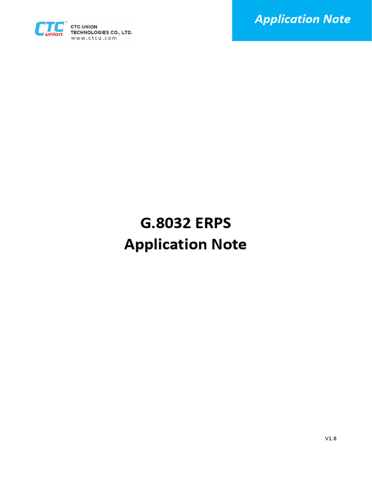 G.8032 ERPS Application Note v1.8 20210701 | PDF | Ethernet | Computer ...