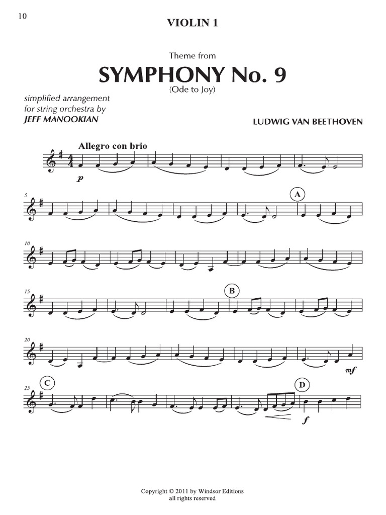9 Sinfonia String Orchestra Violin 1 | PDF