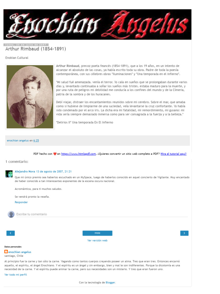 Enochianangelus Blogspot Com 2007 07 Arthur-rimbaud-1854-1891 HTML m=1 | PDF