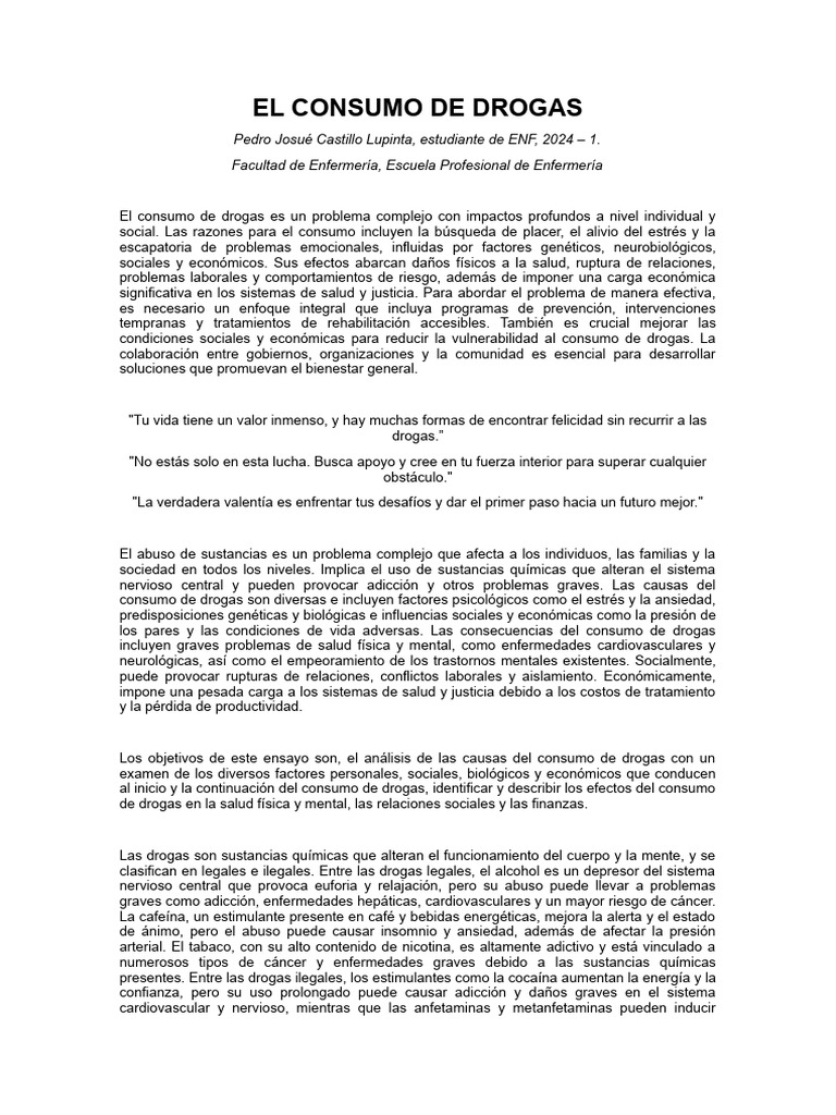 Impacto del Consumo de Drogas | PDF | Drogas | La dependencia de sustancias