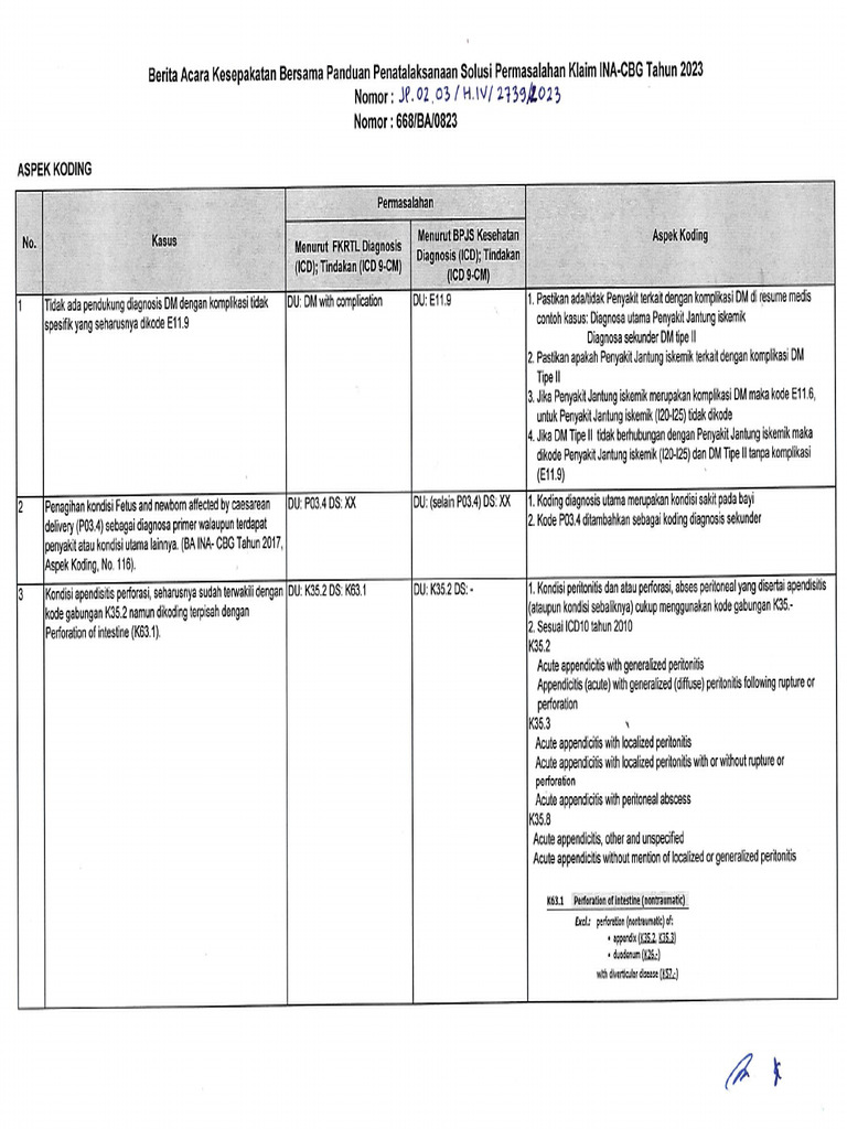 Panduan Koding Klaim INA-CBG 2023 | PDF