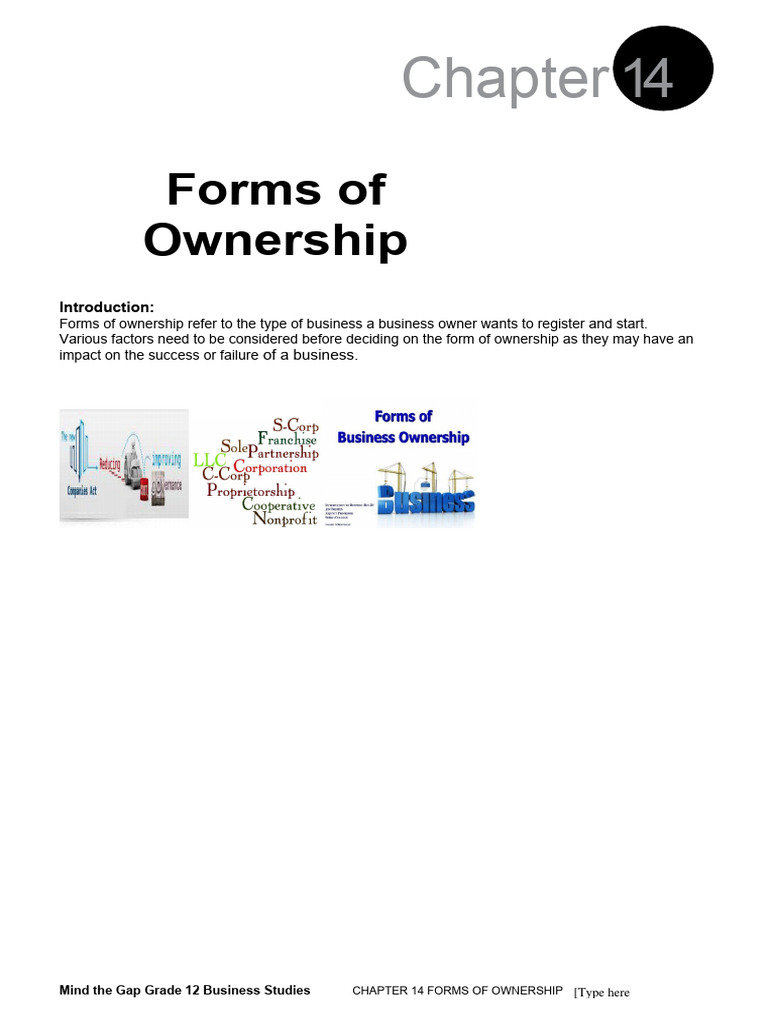 Chapter 14 Forms of Ownership | PDF | Partnership | Taxes