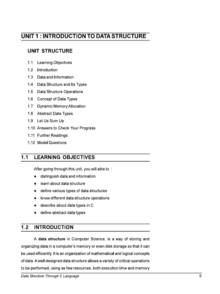 Data Structure-Part-1 Lecture Notes | PDF