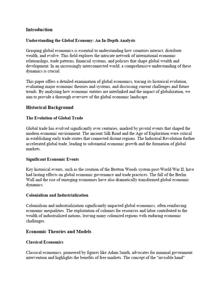 Global Economics: Trends and Insights | PDF | Economics | Globalization