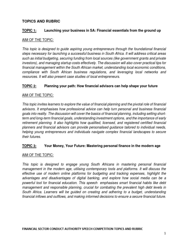 2024 Topics and Rubric | PDF | Entrepreneurship | Startup Company