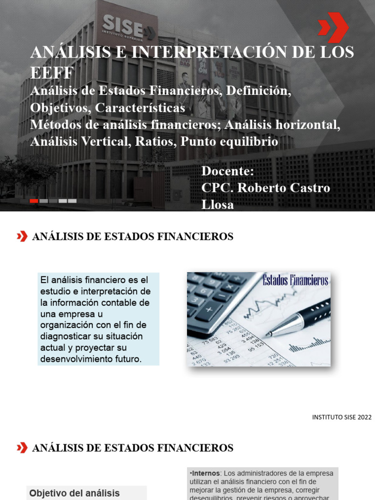 Semana 3 - Analisis e Interpretacion de Eeff | PDF | Estado financiero | Contabilidad