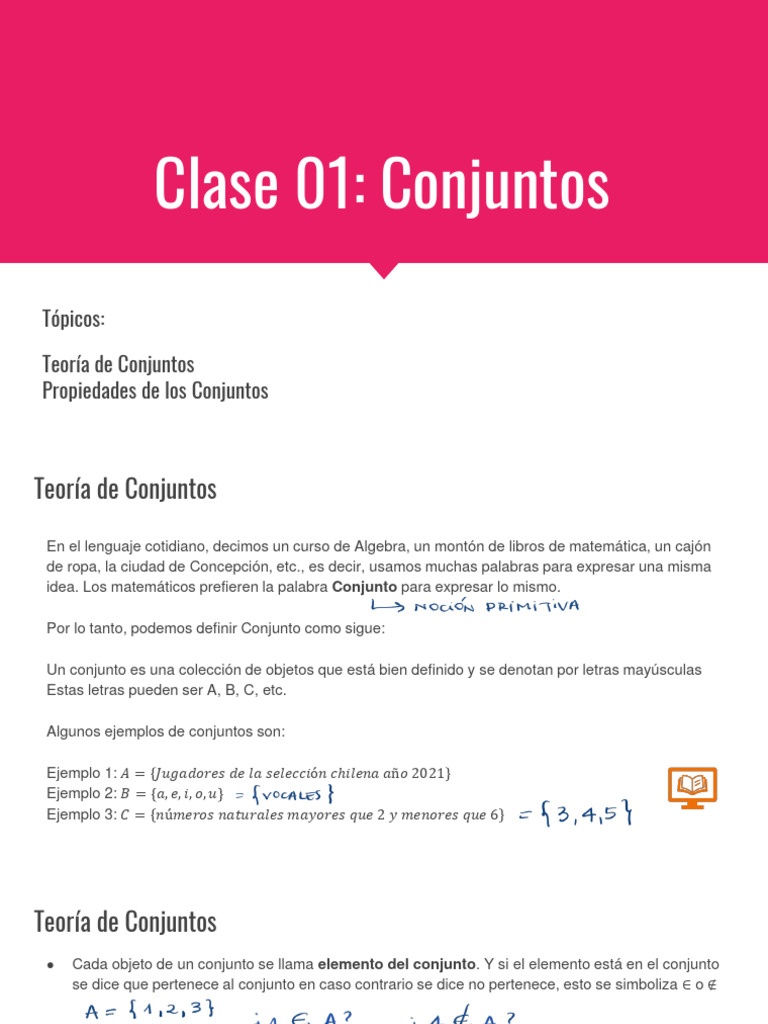 Clase 01 - Conjuntos | PDF | Conjunto (Matemáticas) | Números