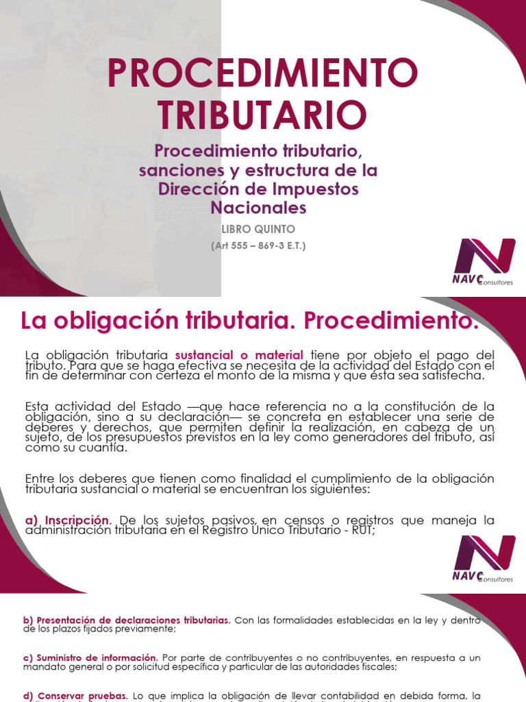 Procedimiento Tributario - Clase Magistral - 1 | PDF | Contabilidad | Contador