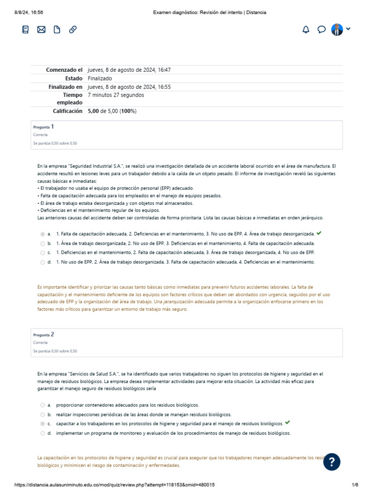 Examen Diagnóstico - Revisión Del Intento - Distancia - Investigacion ...