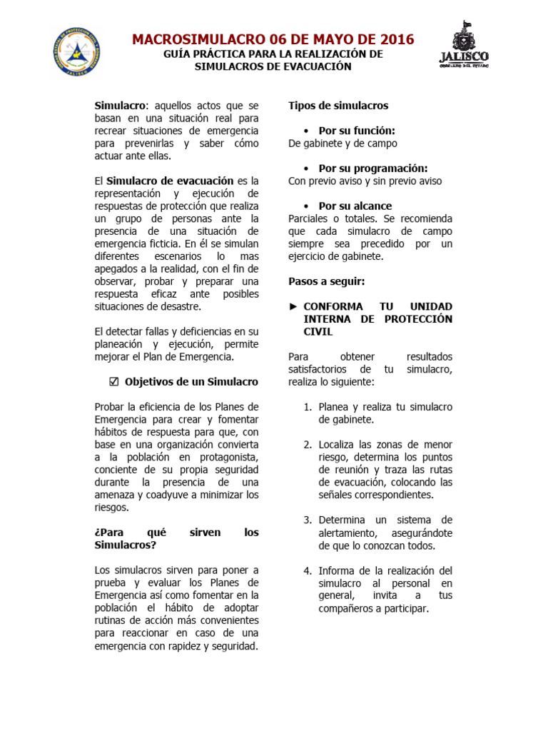 Guia Practica para La Realizacion de Simulacros de Evacuacion | PDF ...