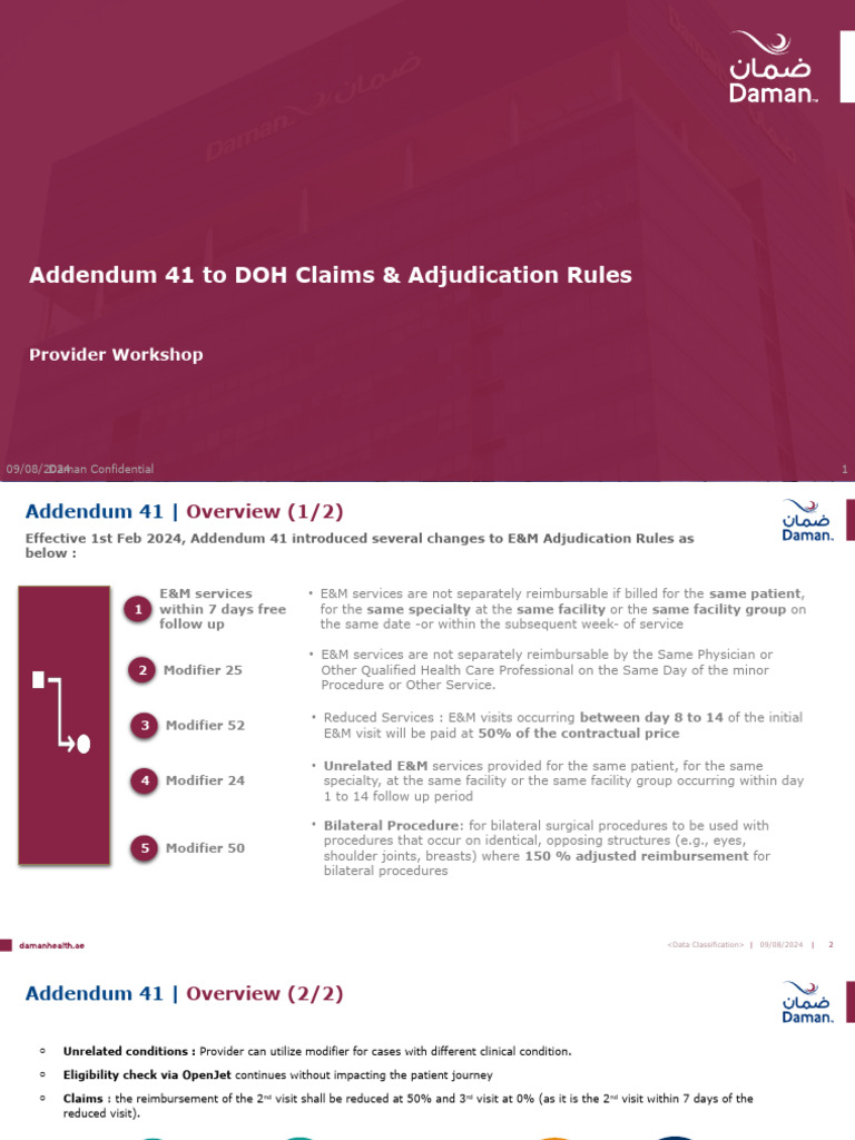 Provider Training - 2nd - Addendum 41 To DOH Claims & Adjudication Rules | PDF | Psychiatry ...