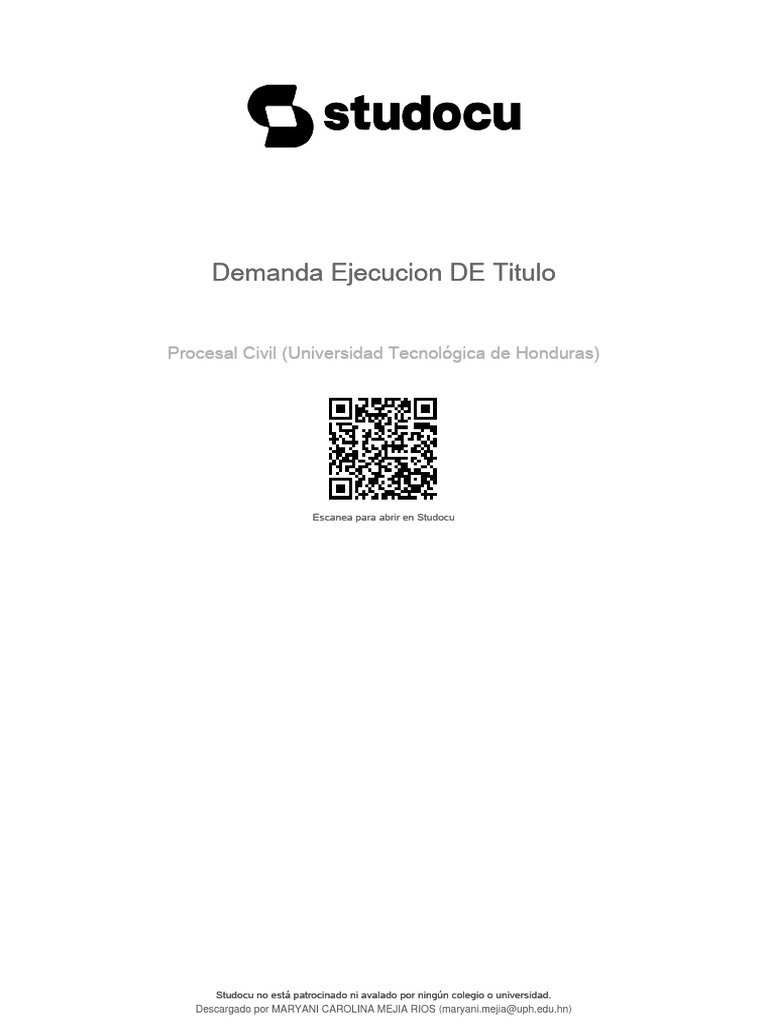 Demanda Ejecucion de Titulo | PDF | Pagaré | Demanda judicial