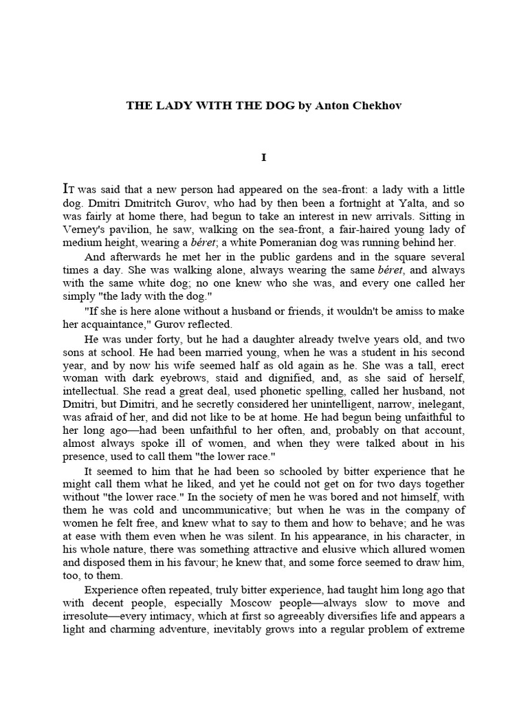 THE LADY WITH THE DOG by Anton Chekhov PDF | PDF