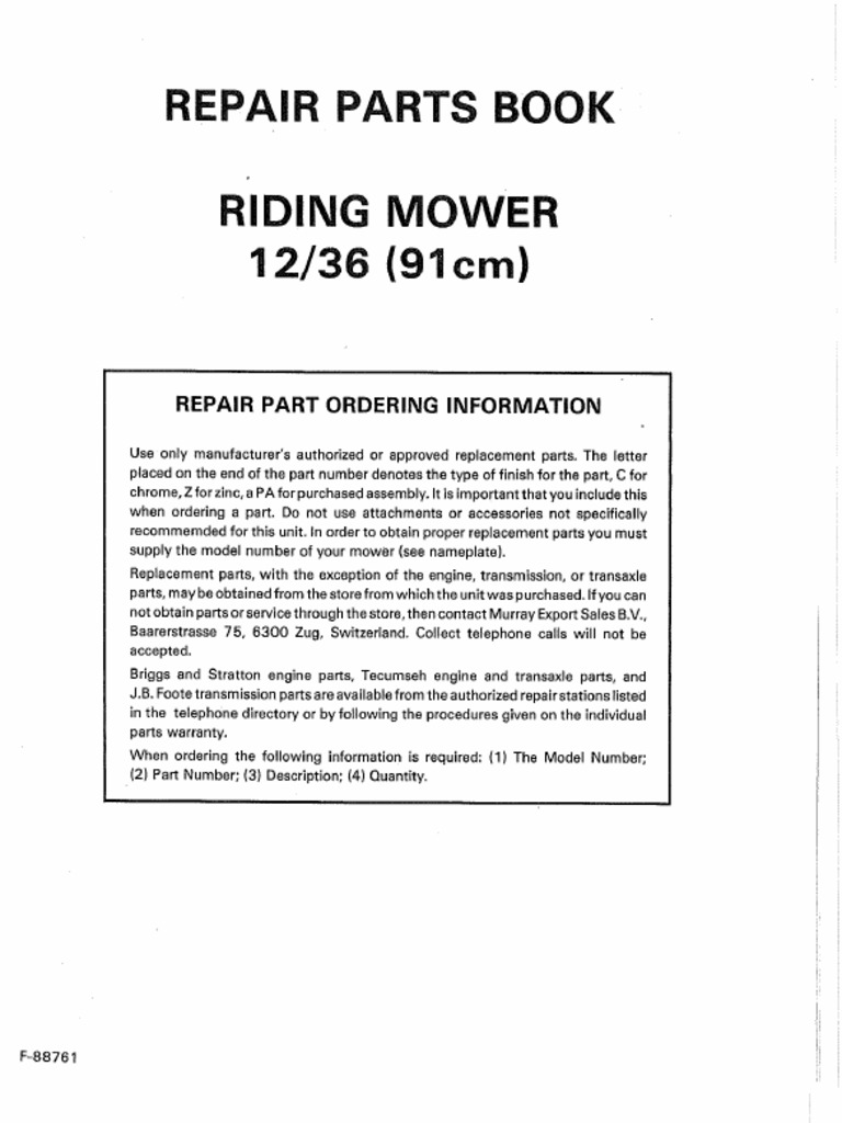 Tondeuse Murray 11.36 | PDF