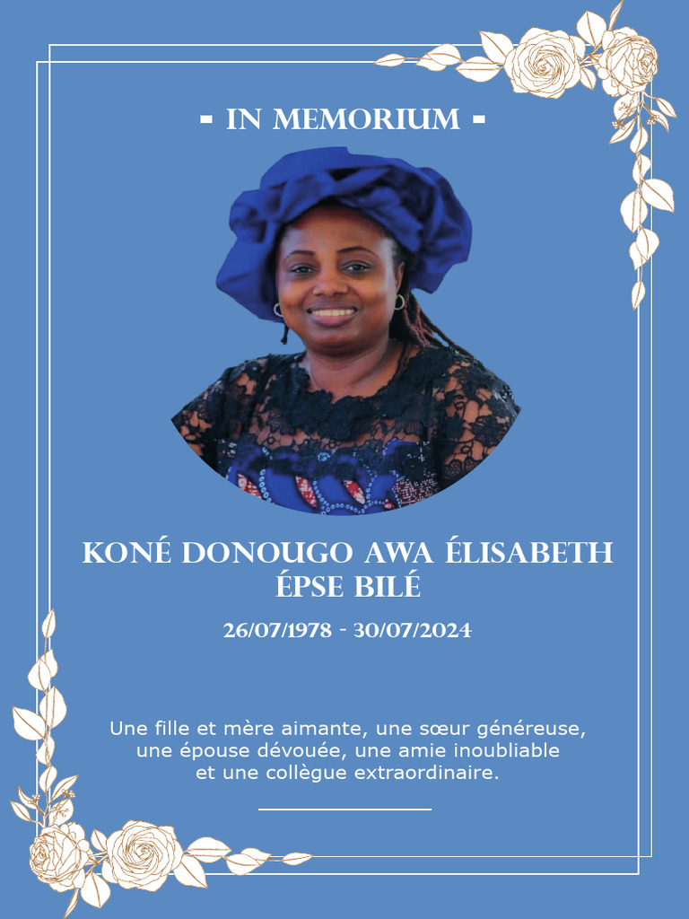 Obsèques de KONÉ DONOUGO AWA ÉLISABETH | PDF | Rituels | Traditions