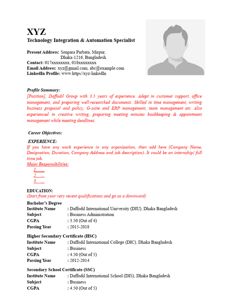 CV Format | PDF | Microsoft Office | Software