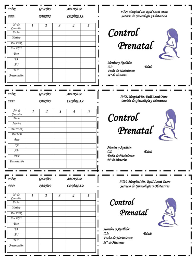 Formulario Control Prenatal IVSS | PDF | Maternidad | Fertilidad
