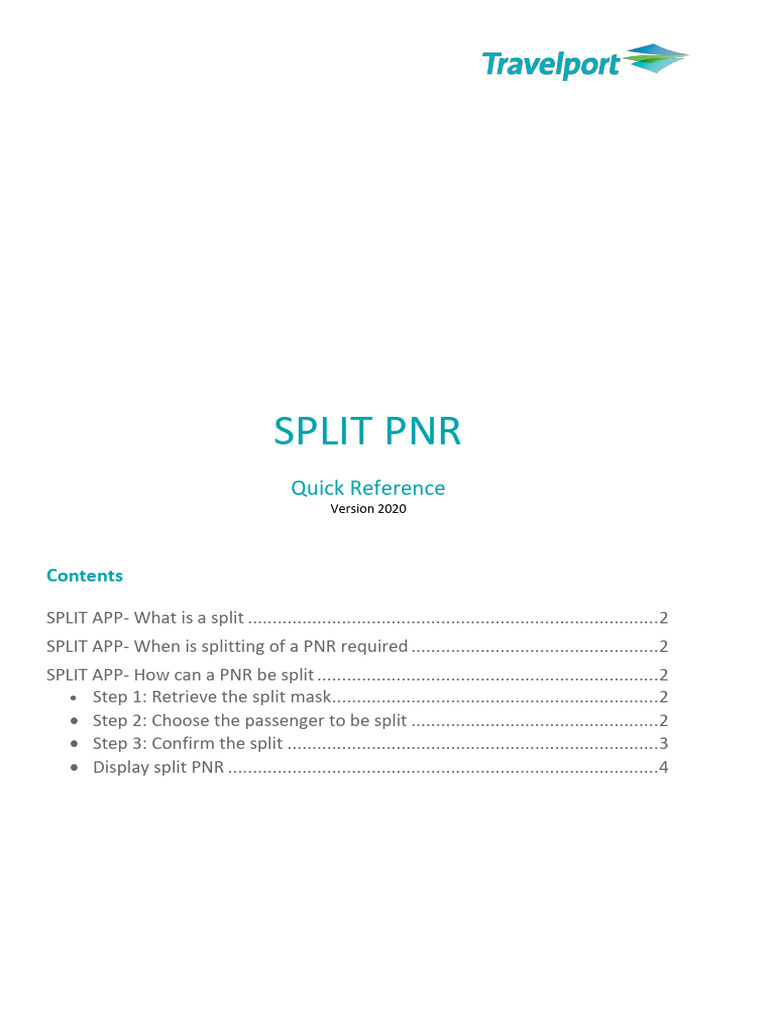 PNR Splitting Guide for Agents | PDF | Computing | Software