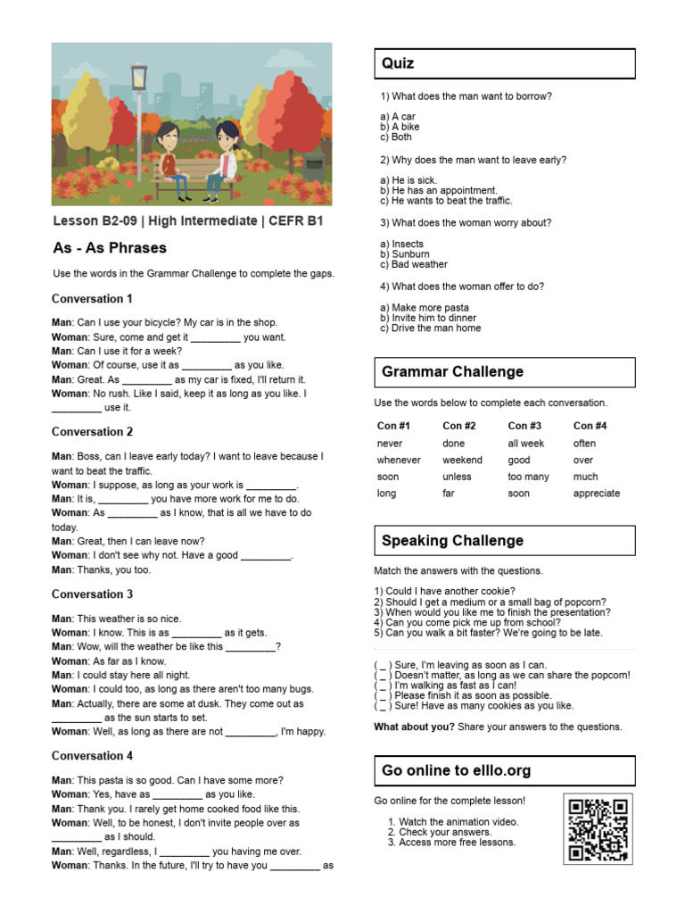 ELLLO B2 09C As As Phrases | PDF