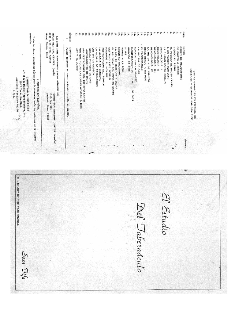El Estudio Del Tabernaculo | PDF