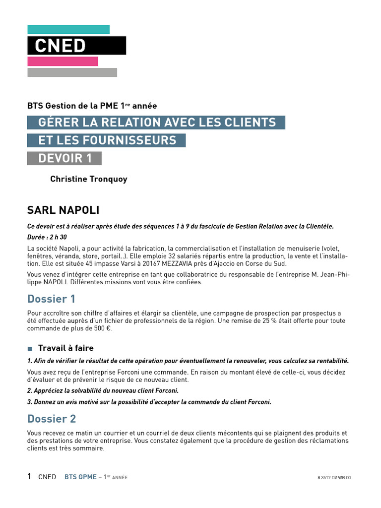 Gestion de la Relation Client en PME | PDF | Comptabilité | Facture