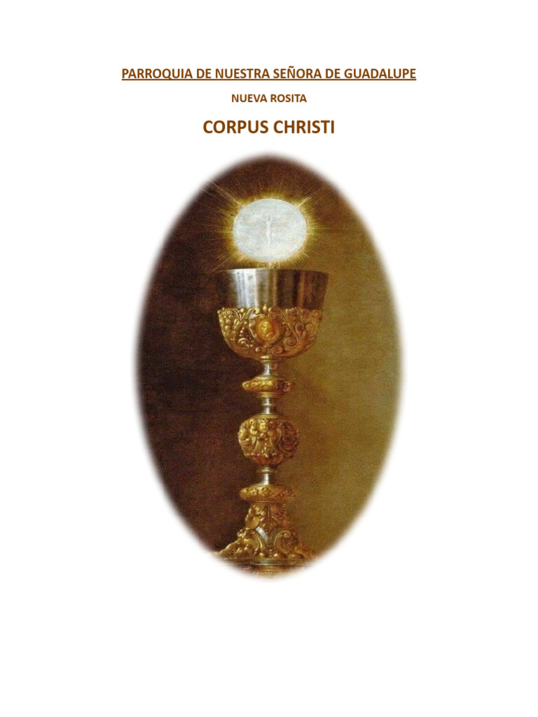 Corpus christi | PDF | eucaristía | Cristo (título)